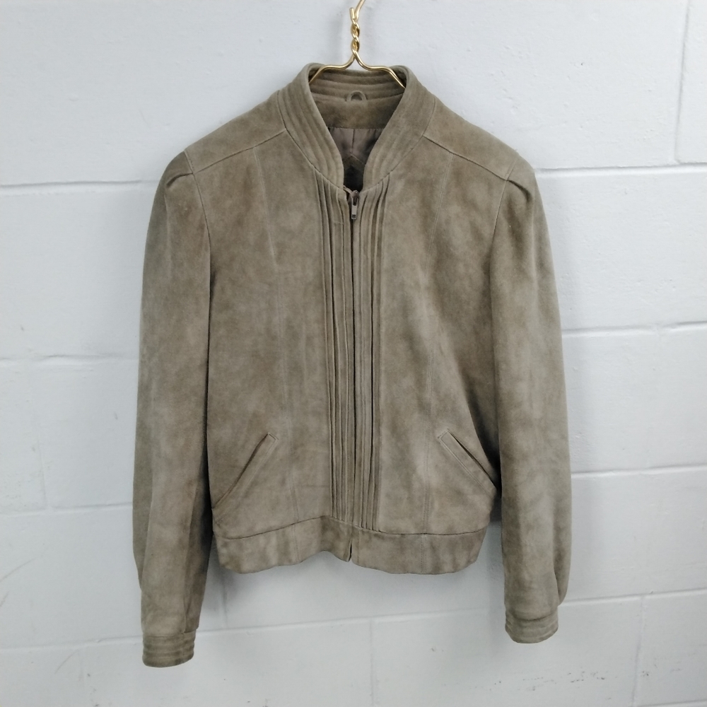 Vintage Winlit Leather Bomber Jacket Tan Women's Size… - Gem